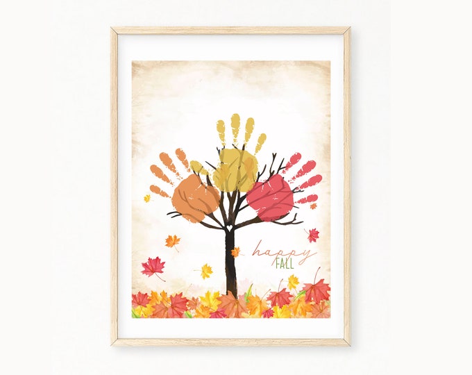 Happy Fall Tree Handprint Template / Autumn Fall Leaves / DIY Fall ...
