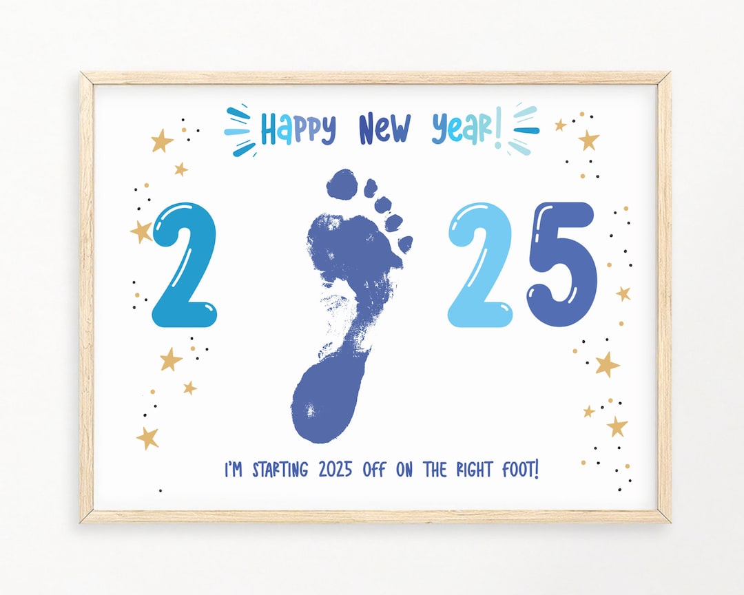 2025 New Year Printable, Happy New Year Prints, Kids Handprint ...