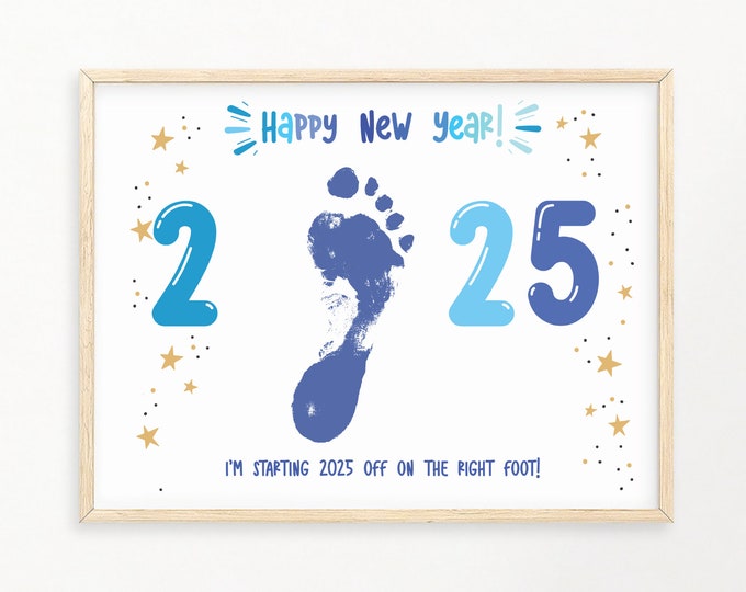 2025 New Year Handprints, Baby Toddler Kids Art Crafts, First Year ...