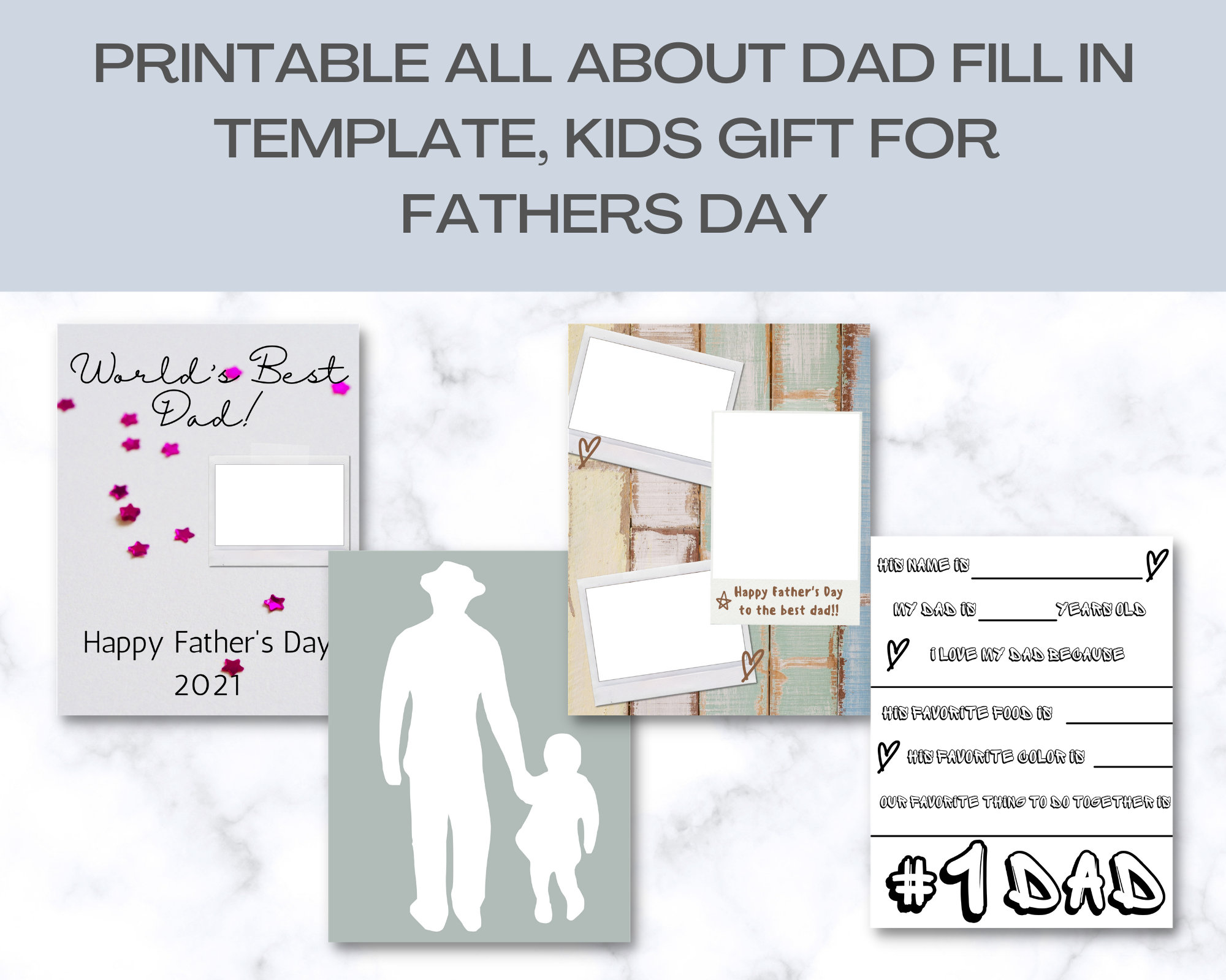 Fathers Day Printable Card All About Dad Fill in Template - Etsy