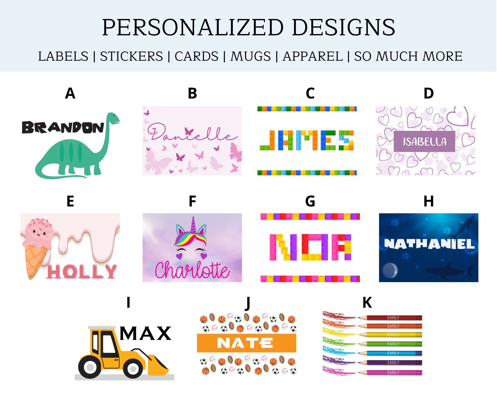 Personalize Kids Design You Can Turn Into Stickers, Labels, Cards ...