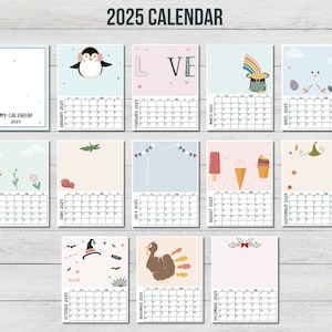 2025 12 Month Handprint Calendar, DIY Kids Toddler Baby Craft, Calendar ...