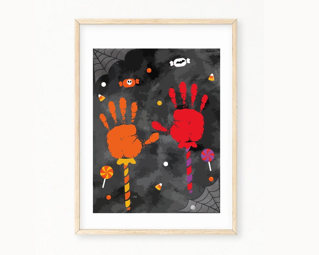 Halloween Candy Handprint Art, Baby Toddler Kid Art Craft, DIY ...