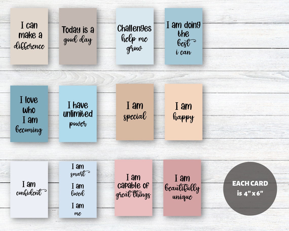 60 Positive Affirmation Cards Inspirational Bundle Vision - Etsy