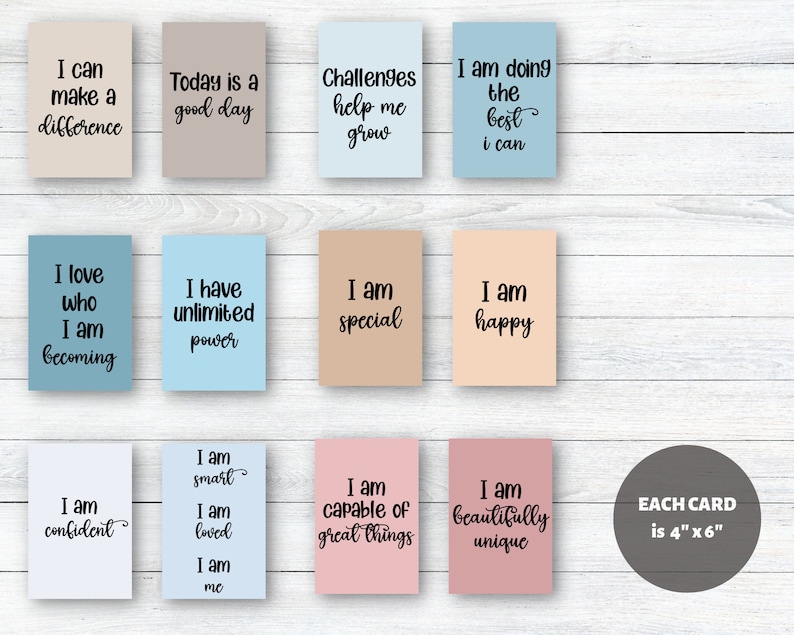 60 Positive Affirmation Cards Inspirational Bundle Vision - Etsy