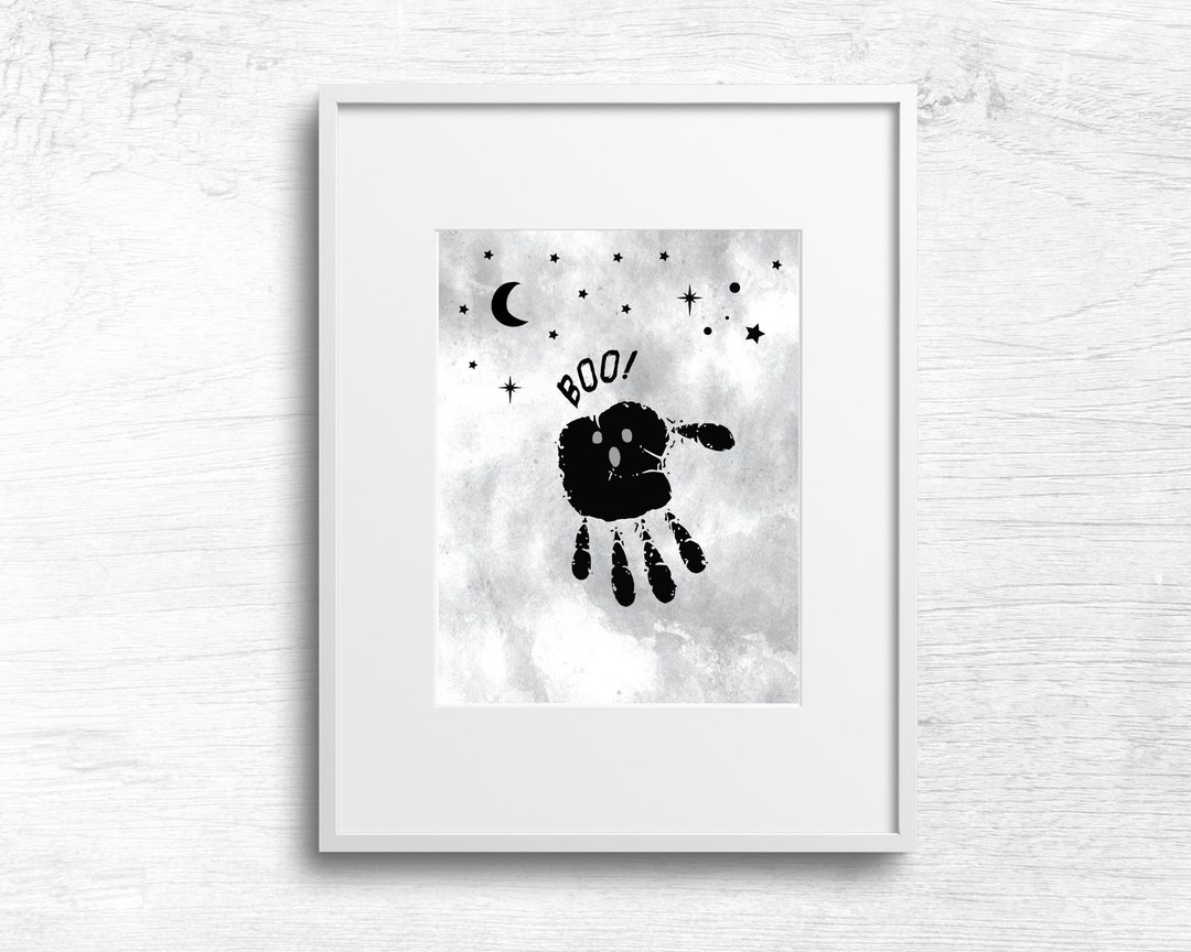 Ghost Halloween Handprint Activity, Halloween Decor, Toddler Baby Kids ...