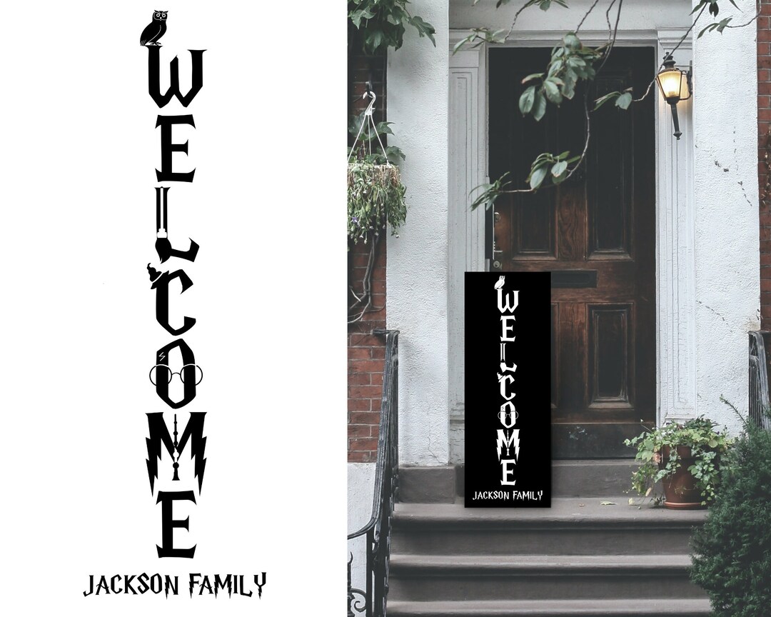 Custom Family Name Wizard Inspired Welcome Sign, Wizard Theme Sign ...