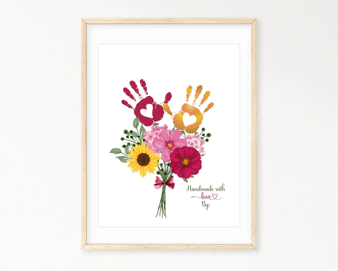 Mother's Day Flower Handprint Craft Baby Toddler Kids Art - Etsy