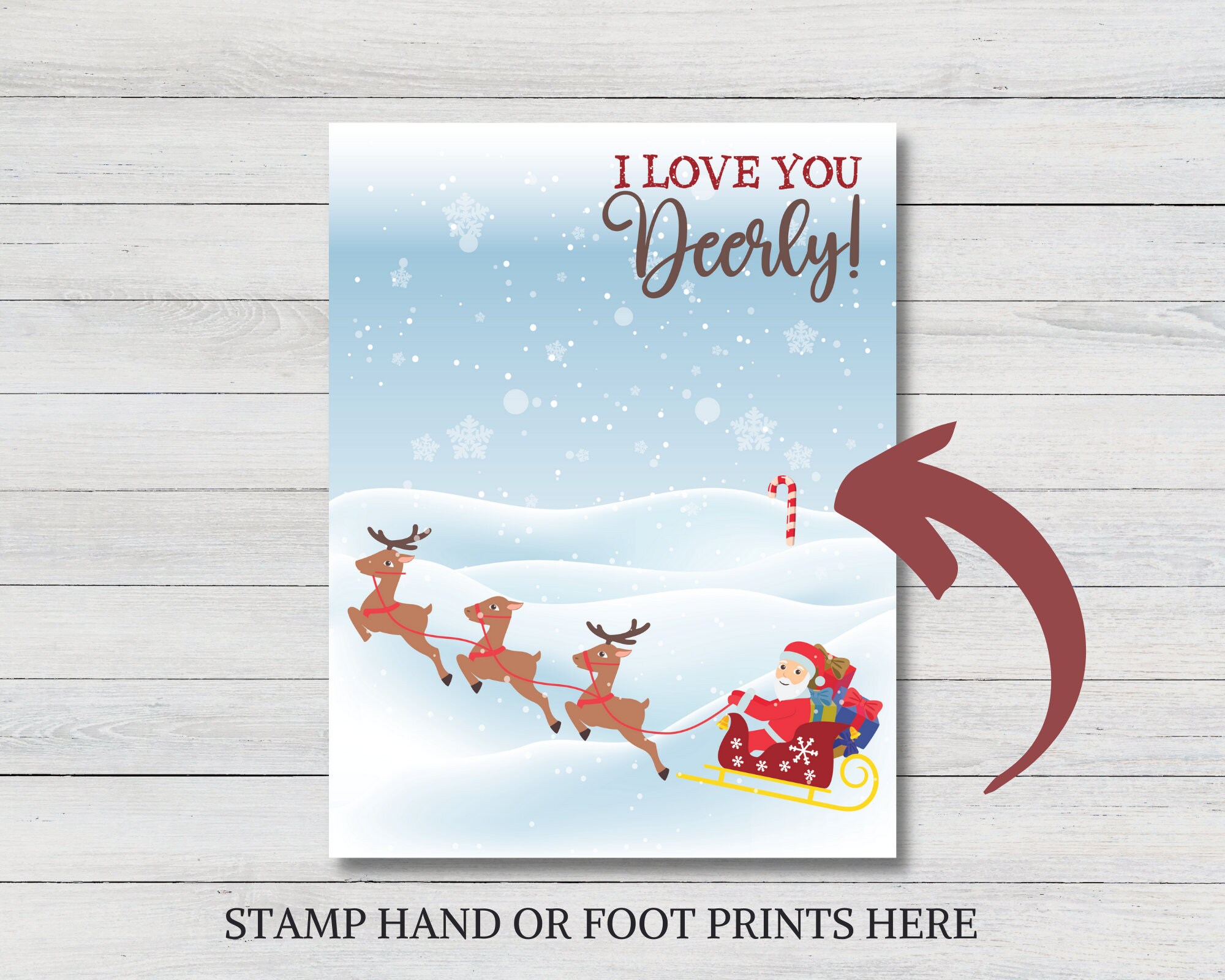 Christmas Reindeer Handprint Footprint, Baby Toddler Kids Art Crafts ...