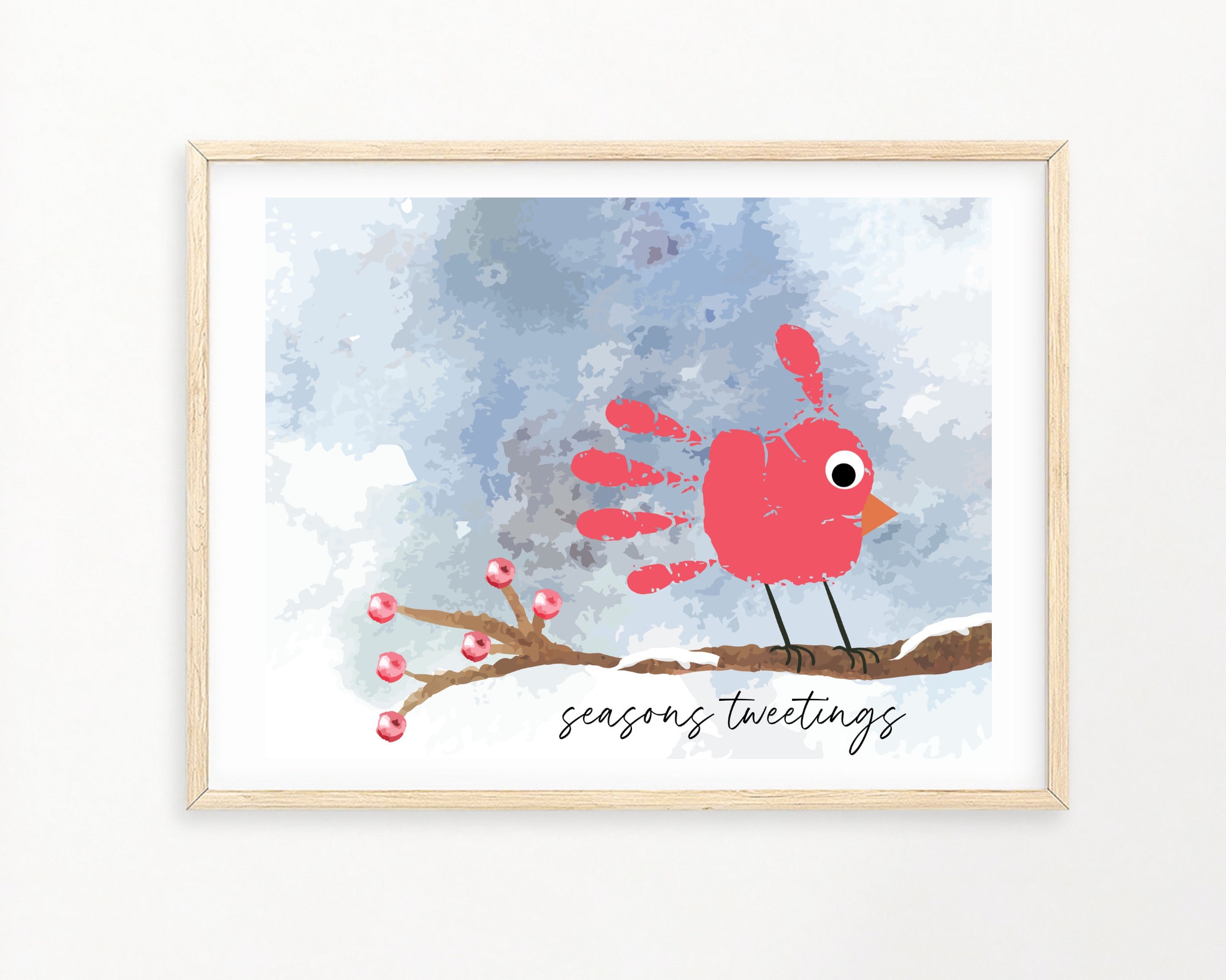 Seasons Tweetings Handprint Art, DIY Kid Crafts, Winter Handprint ...