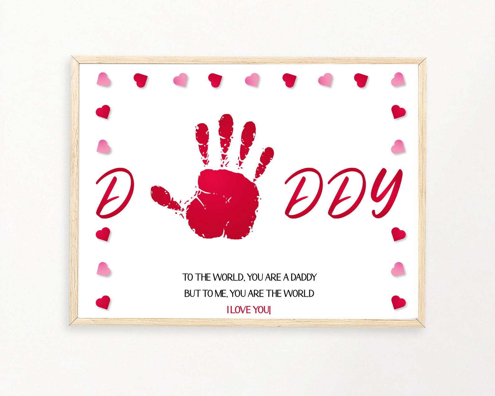 Daddy Love Handprint Art, DIY Kids Craft, Valentine Daddy Handprint ...