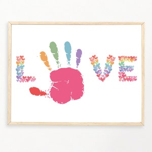 Set of 10 Love Handprints Art Bundle, DIY Kids Craft, Mommy Daddy ...