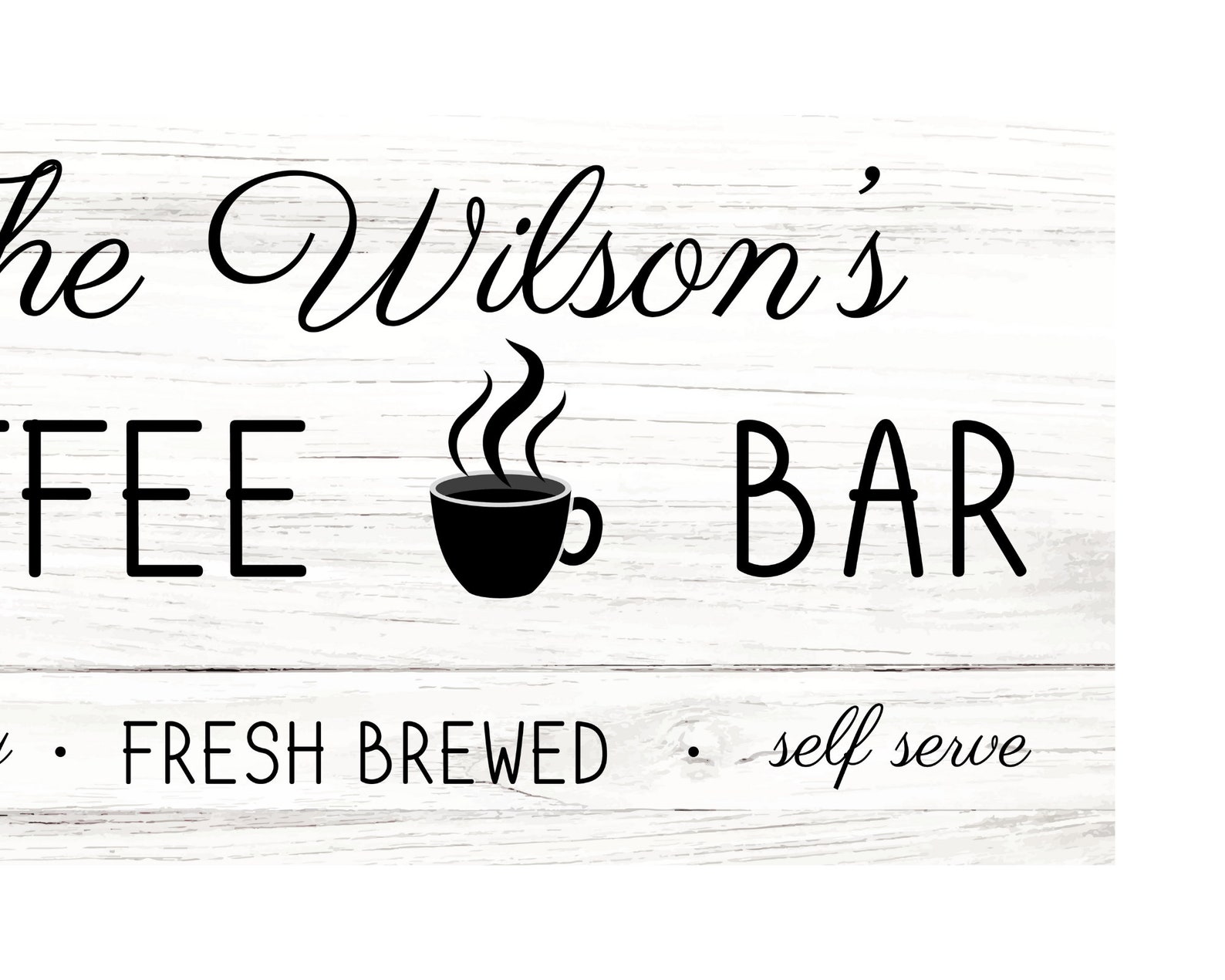 Personalized Coffee Bar Sign Custom Family Coffee Name Sign | Etsy