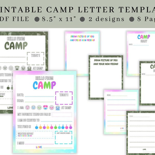 Printable Letters From Camp - Etsy
