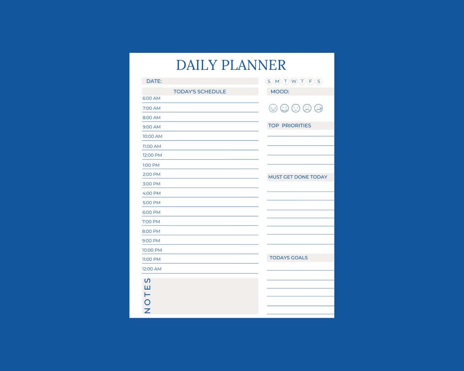 PDF Printable Daily Planner Schedule Planner Instant - Etsy