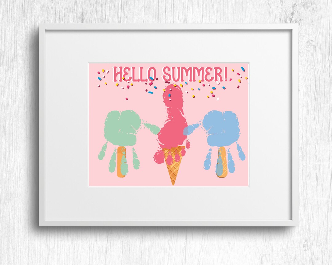 Hello Summer Ice Cream Activity Craft, Crafts for Kids, Baby Toddler ...