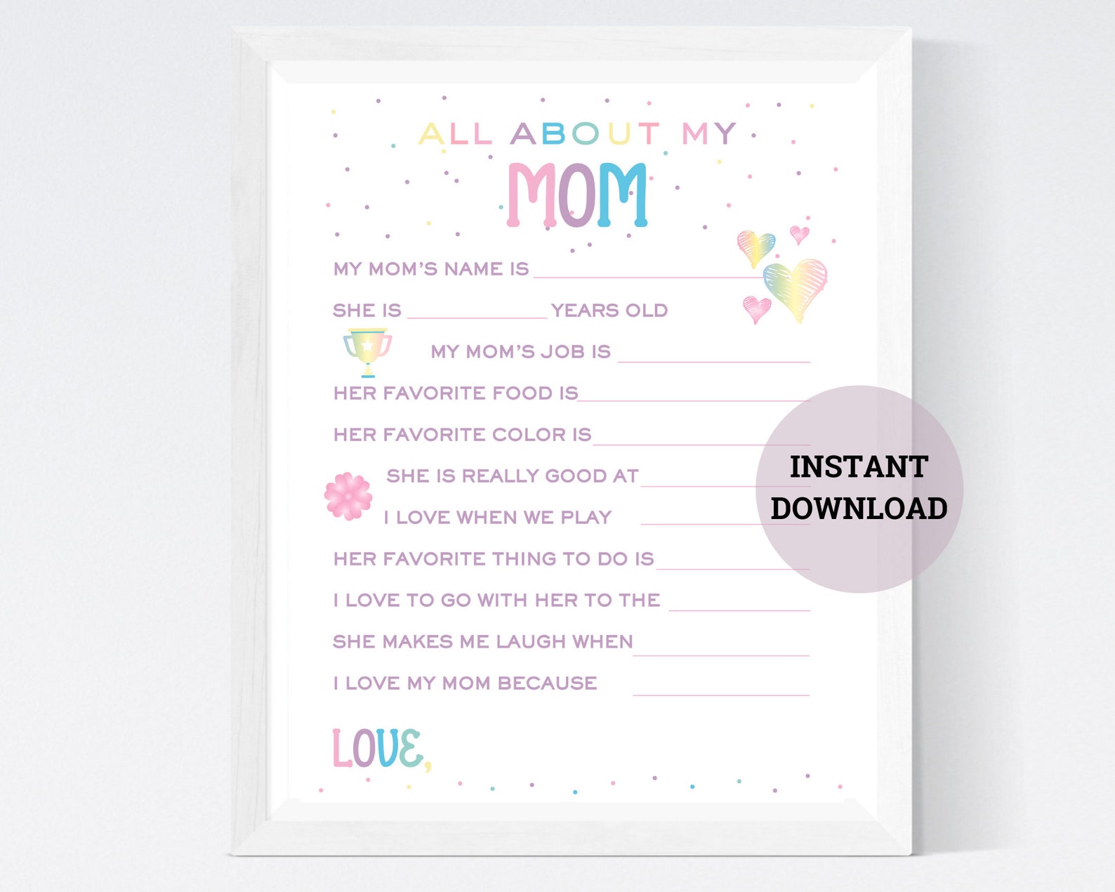 All About My Mom Mother's Day Interview Mother's Day - Etsy