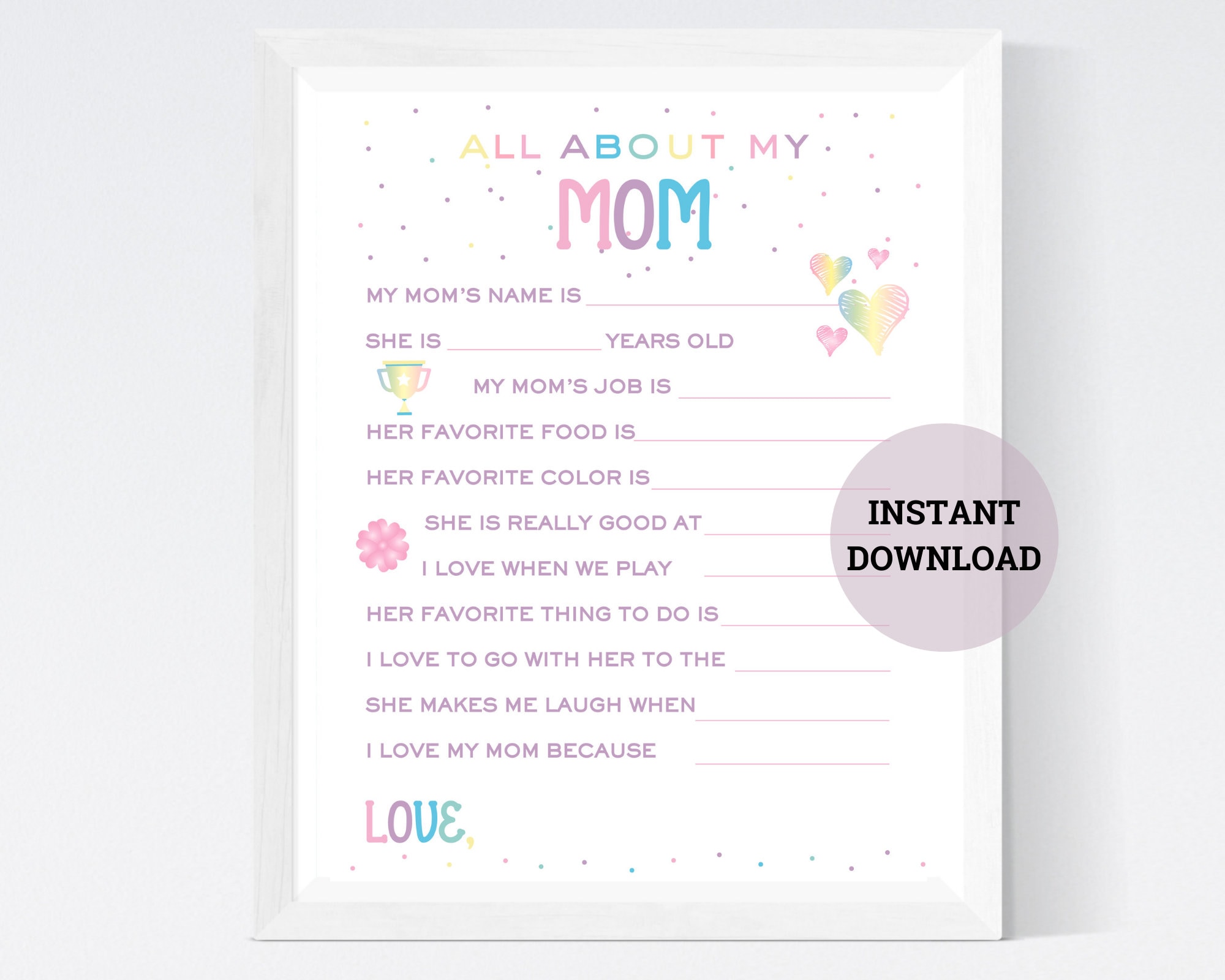 All About My Mom Mother's Day Interview Mother's Day - Etsy