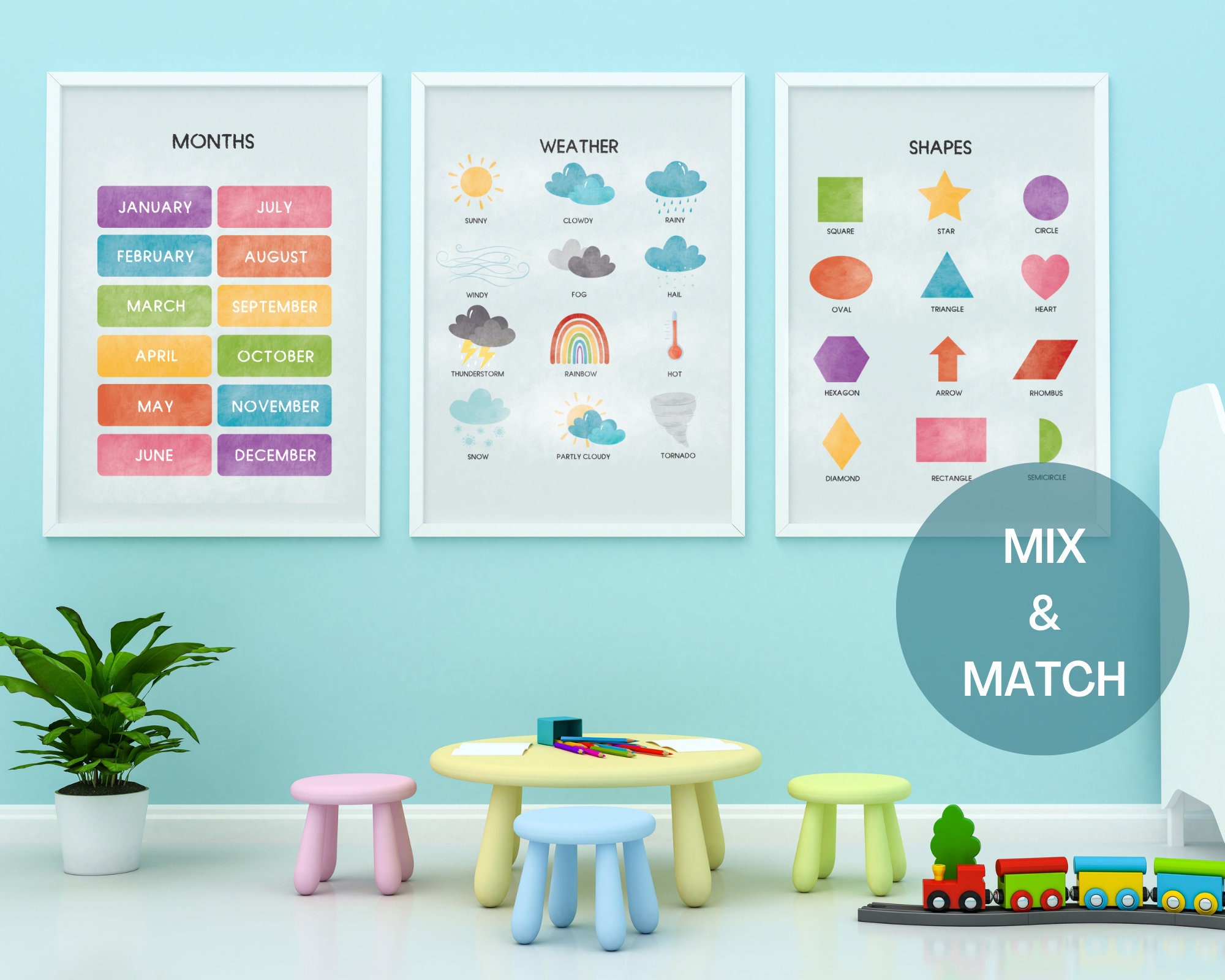 The Alphabet Poster, Educational Print, Preschool Poster, Classroom ...