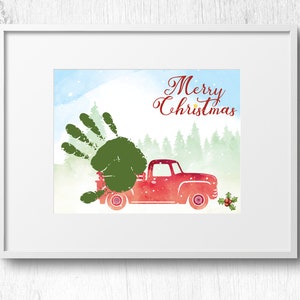 Christmas Handprint Art, DIY Kids Craft, Watercolor Christmas Handprint ...