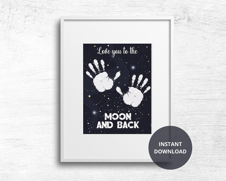 Love You to the Moon and Back Handprint Craft Baby Toddler - Etsy
