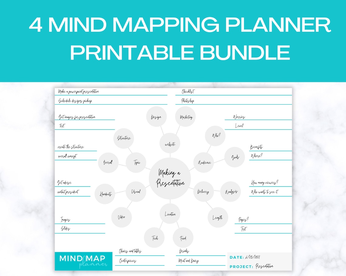 Printable Mind Mapping Planner Visual Planner Mind Map - Etsy