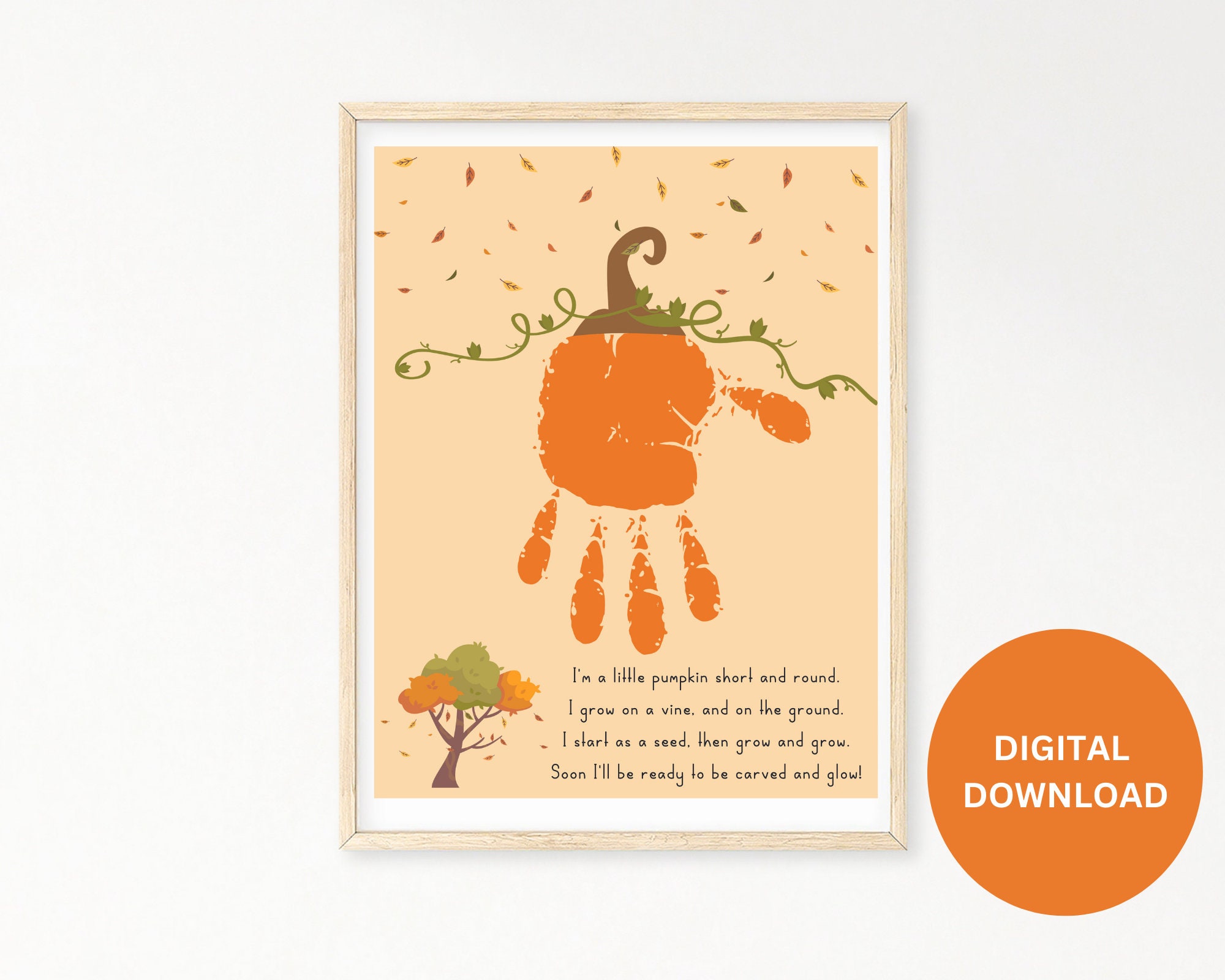 Pumpkin Handprint Art DIY Kids Crafts Thanksgiving Handprint - Etsy