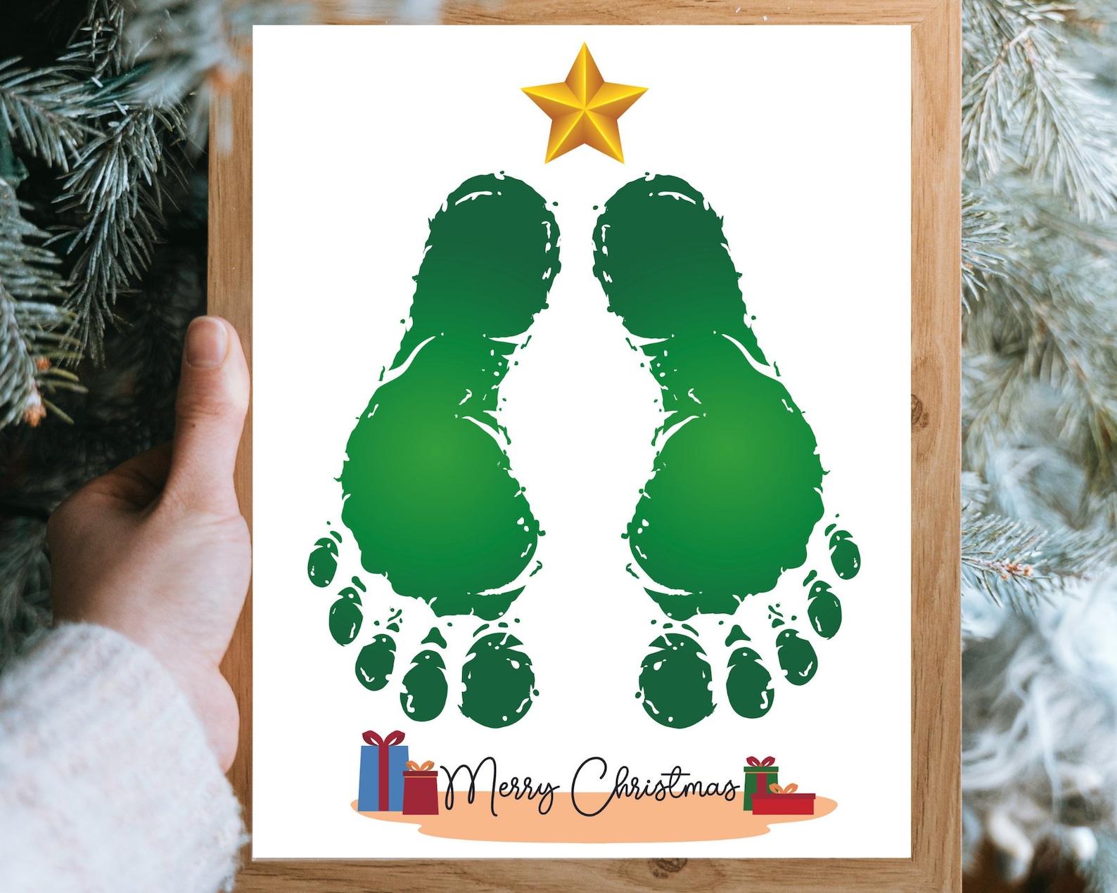 Christmas Handprint Footprint Craft Bundle Printable - Etsy