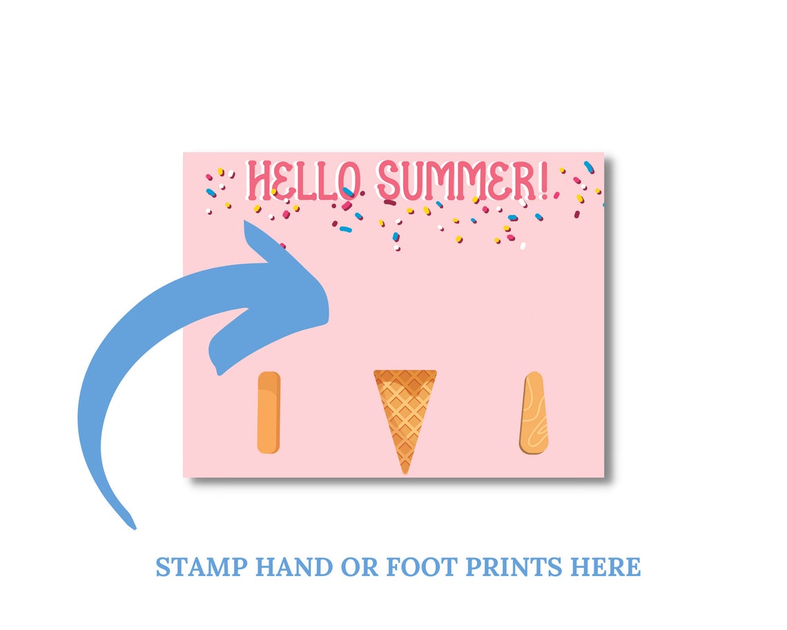 Hello Summer Ice Cream Activity Craft Crafts for Kids Baby | Etsy