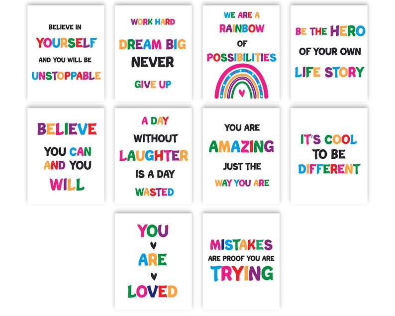 Inspirational Quotes Art Bundle | 10 Printables | Inspirational Wall ...