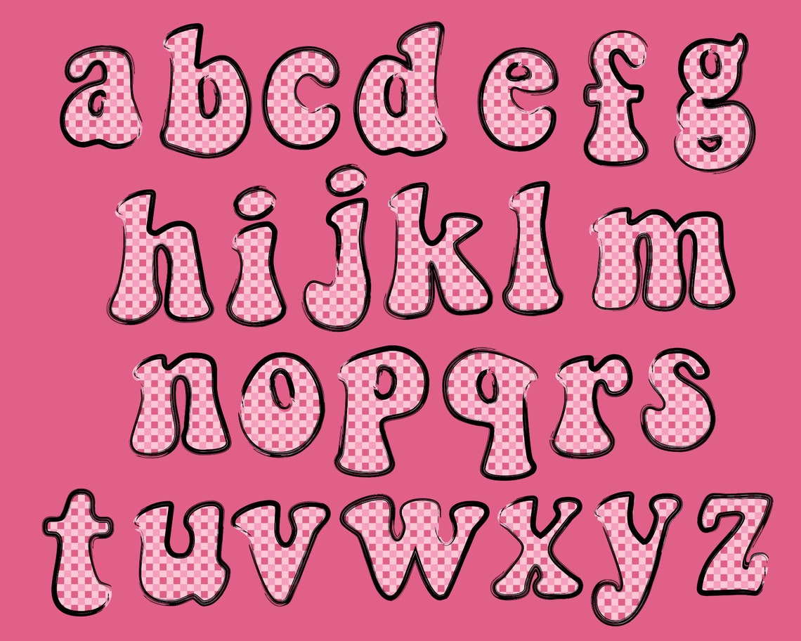 Pink Pattern PNG Letters Printable PNG Abc's Girls Png - Etsy