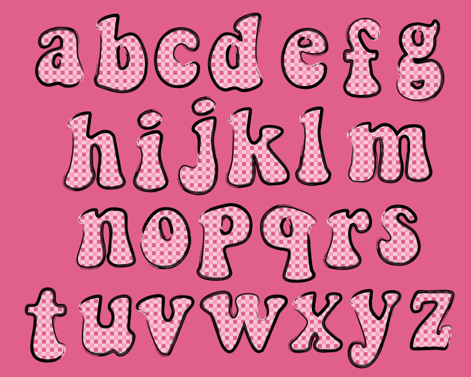 Pink Pattern PNG Letters Printable PNG Abc's Girls Png - Etsy