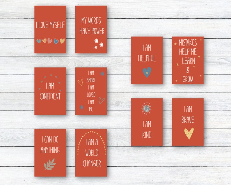 60 Positive Affirmation Cards for Kids Motivational Cards - Etsy