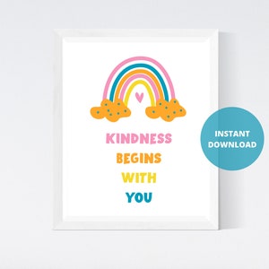 Kindness Begins With You Inspirational Classroom Posters | Positive ...