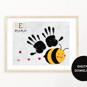 Bee Mine Valentine's Day Handprint Art, DIY Kids Craft, Handprint ...