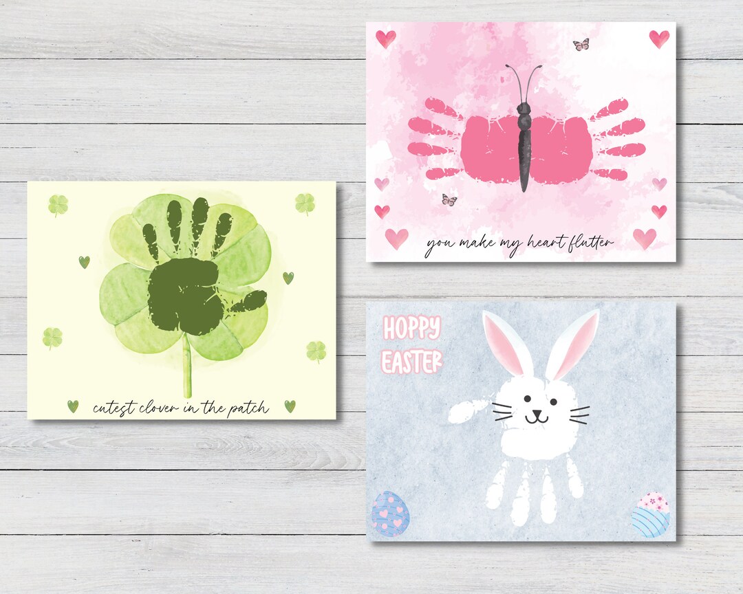 Valentine's Day, Easter, St Patricks Day Handprint Art Bundle, DIY Kids ...
