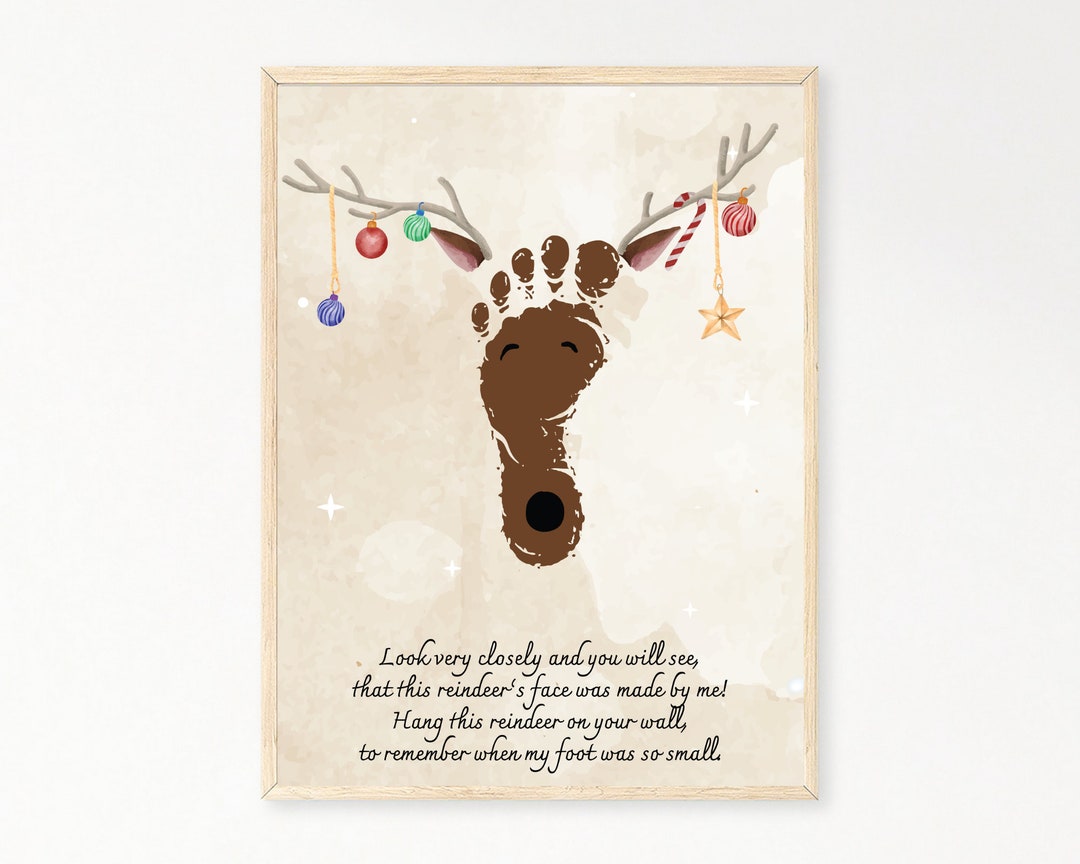 Christmas Reindeer Handprint Art, Xmas Printable, Christmas Craft ...