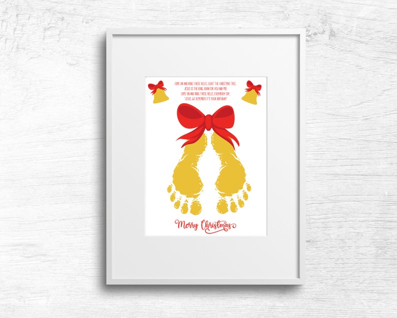 Set of 7 Christmas Bundle Handprints Footprints, Baby Toddler Kids Art ...