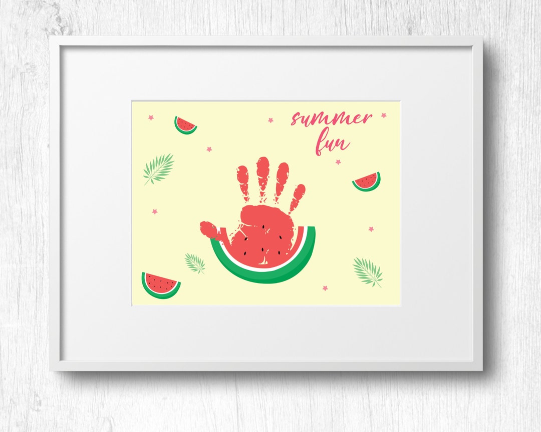 Summer Fun Watermelon Kids Handprint, Baby Toddler Kids Art Crafts, DIY ...