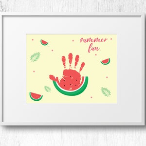 Summer Fun Watermelon Kids Handprint, Baby Toddler Kids Art Crafts, DIY ...