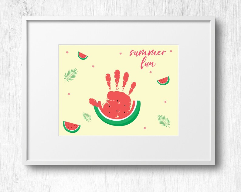 Summer Fun Watermelon Kids Handprint, Baby Toddler Kids Art Crafts, DIY ...