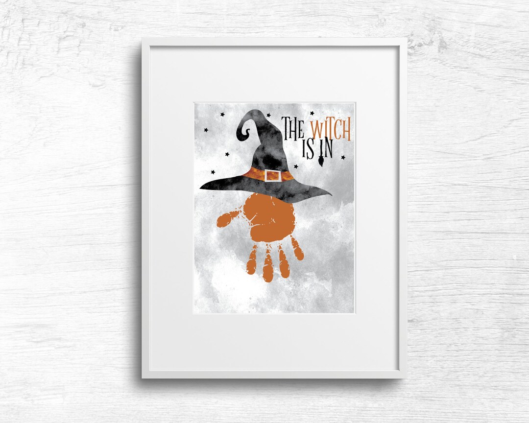 The Witch is in Halloween Handprint Activity, Halloween Decor, Toddler ...