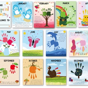 Handprint Memory Book Art Bundle, DIY Kids Crafts, Handprint Keepsake ...