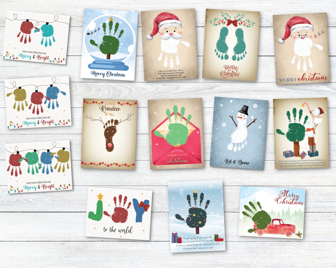 Christmas Handprint Art Bundle DIY Kids Craft Christmas - Etsy