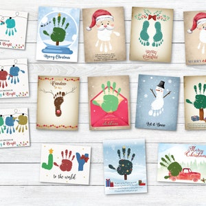Christmas Handprint Art Bundle, DIY Kids Craft, Christmas Handprint ...