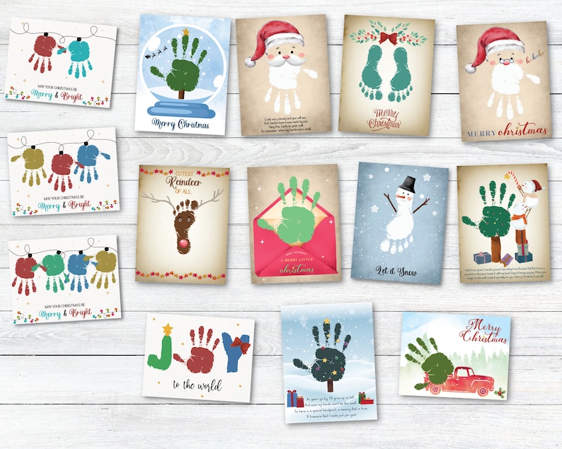 Christmas Handprint Art Bundle, DIY Kids Craft, Christmas Handprint ...