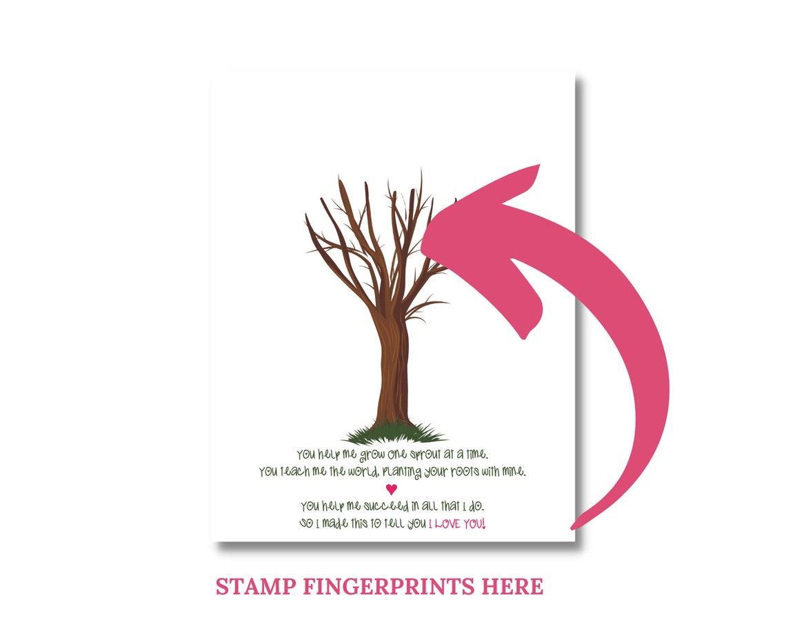 Hearts Tree I Love You Handprint Art Craft Valentine's | Etsy