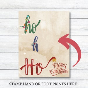 Ho Ho Ho Christmas Handprint Art, Xmas Printable, Christmas Craft ...