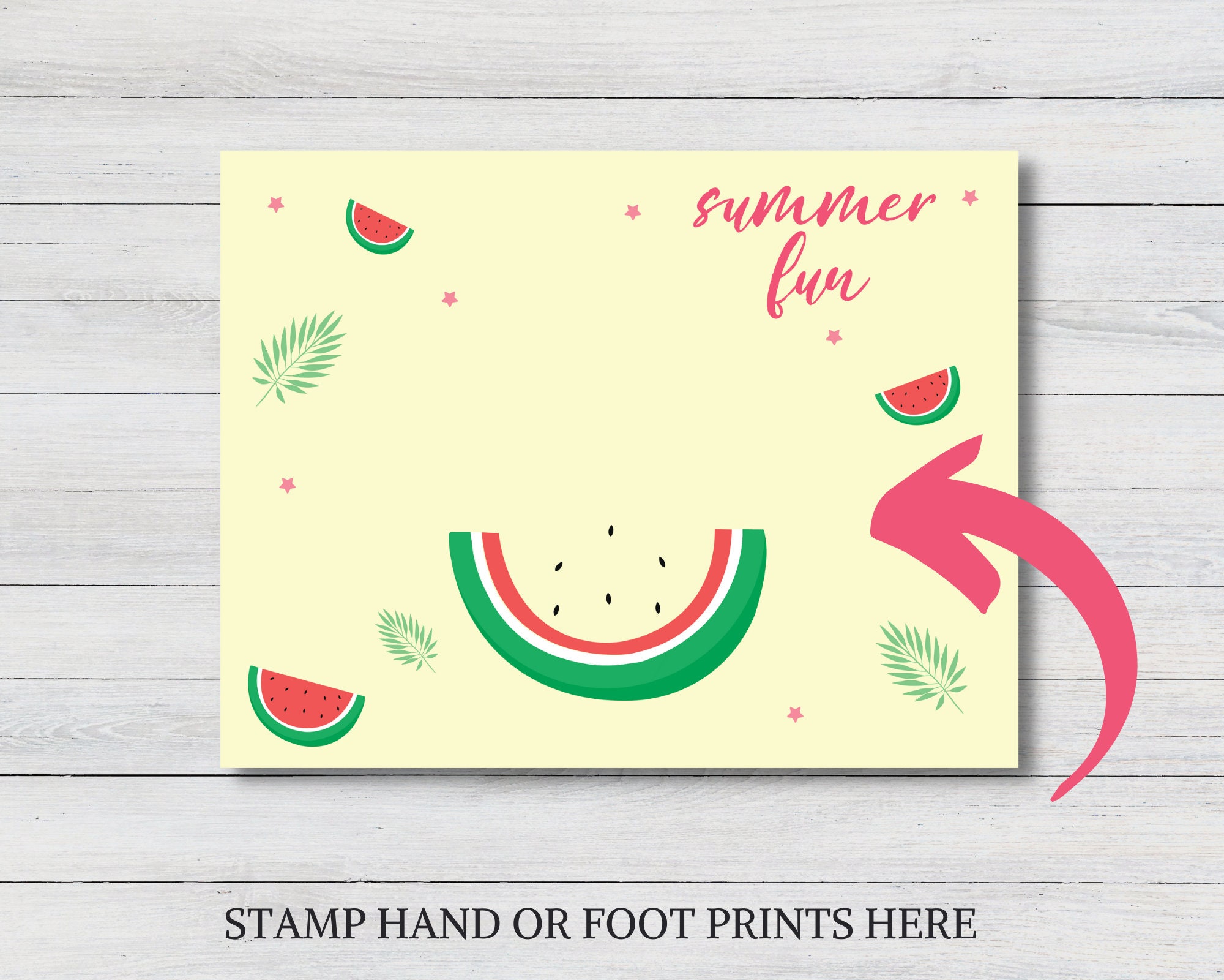 Summer Fun Watermelon Kids Handprint, Baby Toddler Kids Art Crafts, DIY ...
