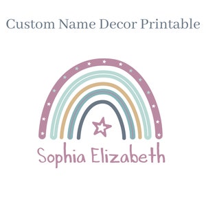 Star Name Printable Rainbow Design | Custom Name Decor | Personalize ...